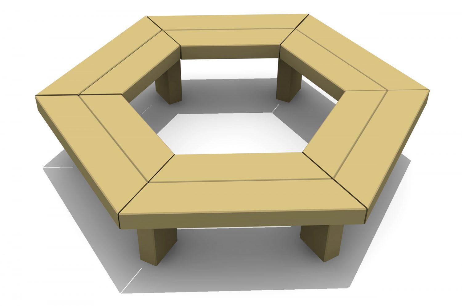 2m Hexagonal Tree Seat - Ray Parry Playgrounds