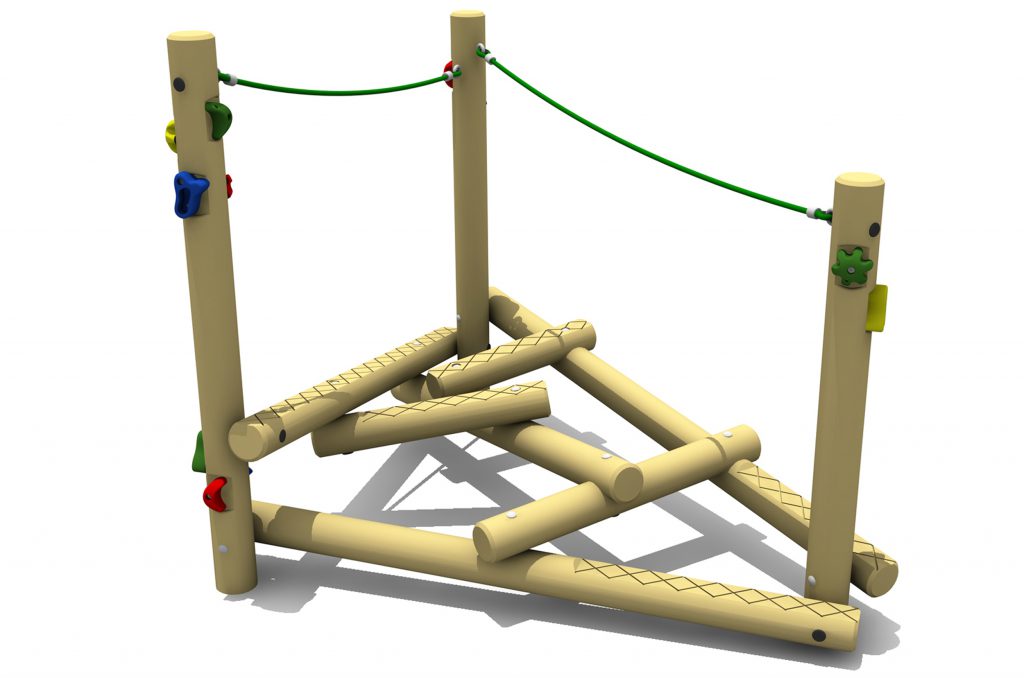 Clamber Stack Piccolo With Ropes | Timber Climbing Frames