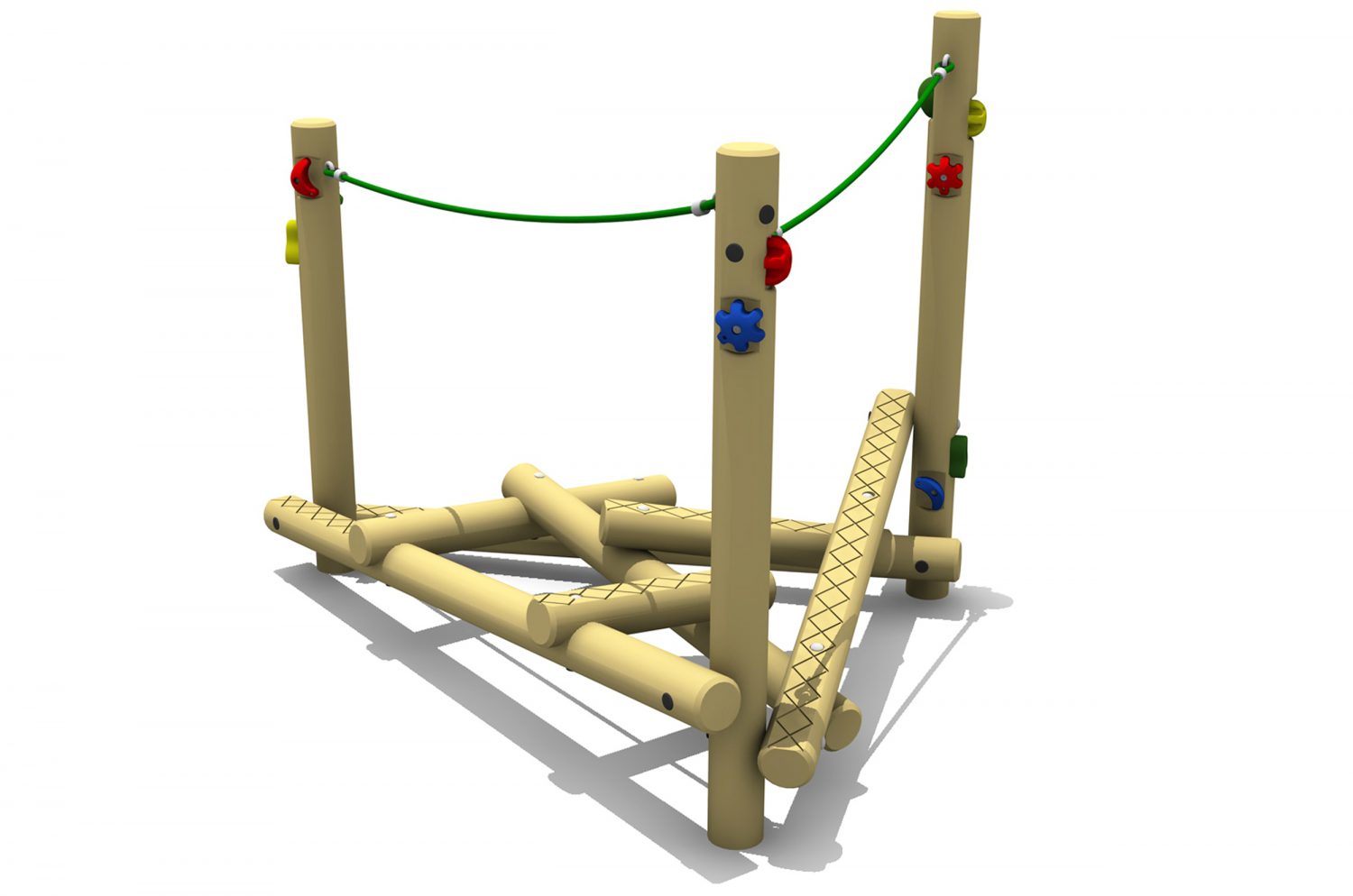 Clamber Stack Piccolo With Ropes | Timber Climbing Frames