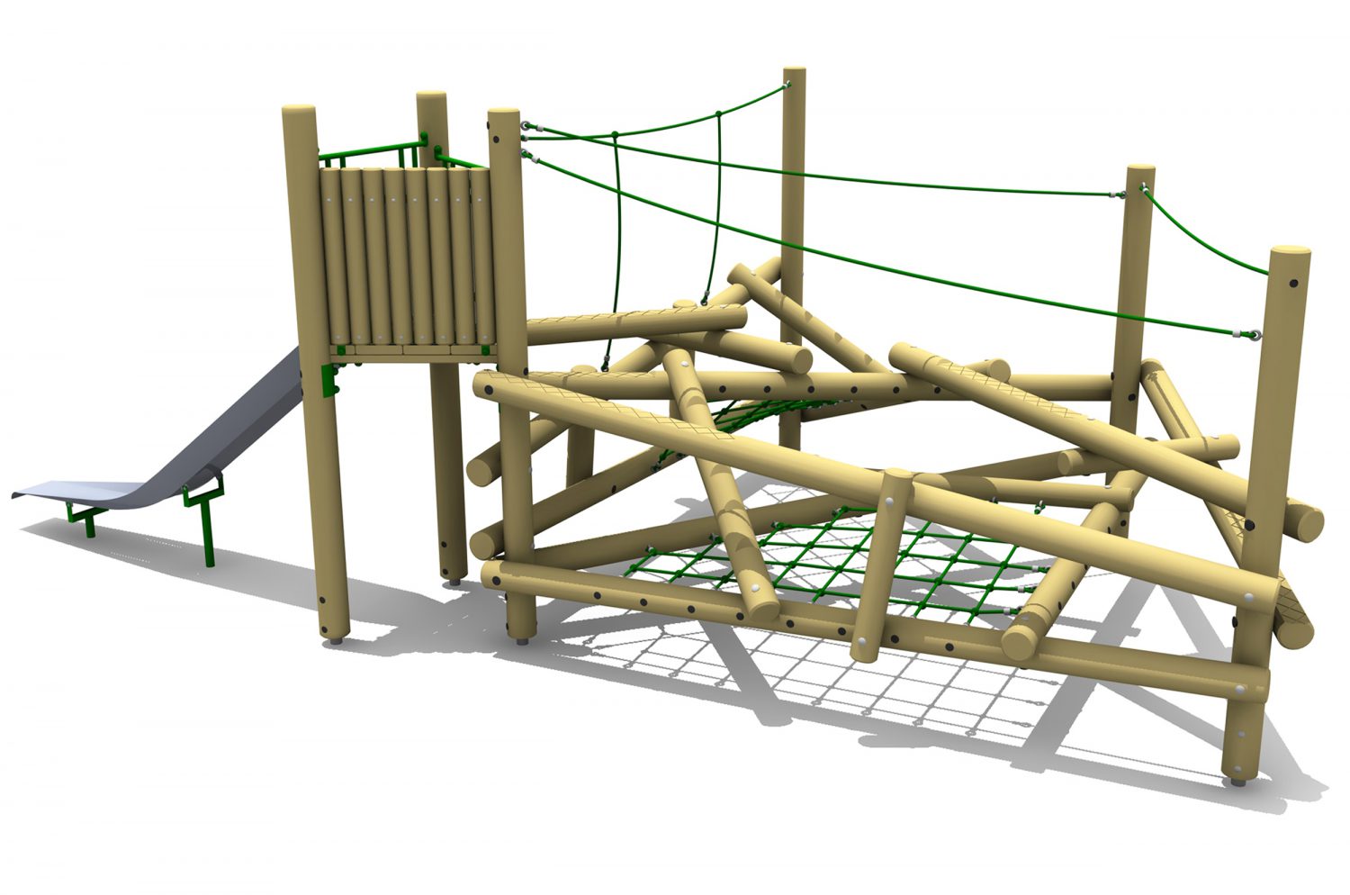 Clamber Stack 3 with Slide - Ray Parry Playgrounds