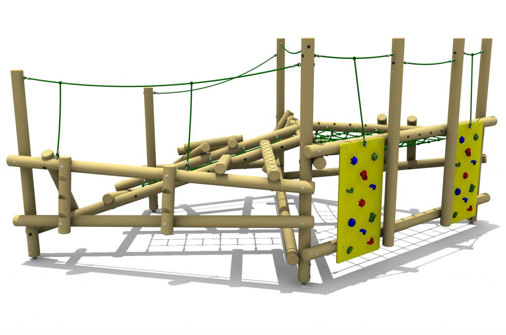Clamber Stack 5 - Timber Multiplay Climbers | Climbing Frames