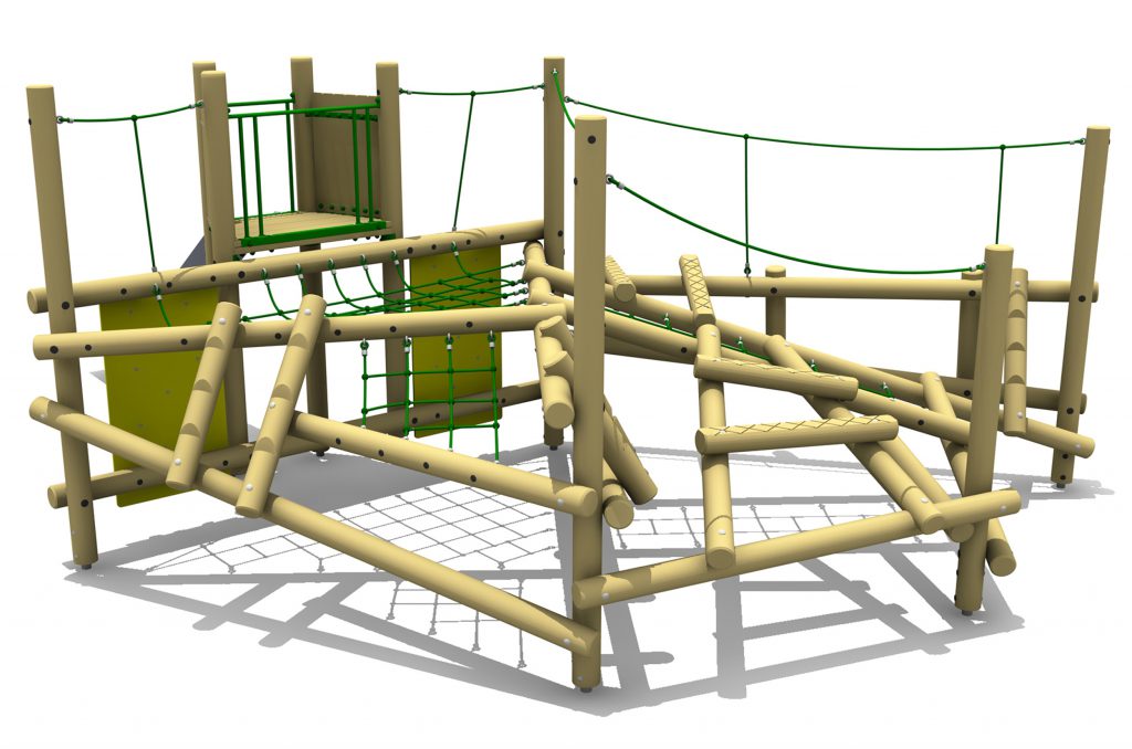 Clamber Stack 5 With Slide - Timber Climbing Frames