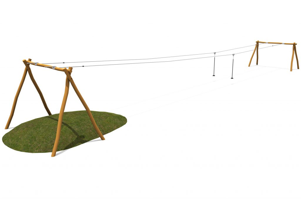Timber Double Aerial Runway - Ray Parry Playgrounds