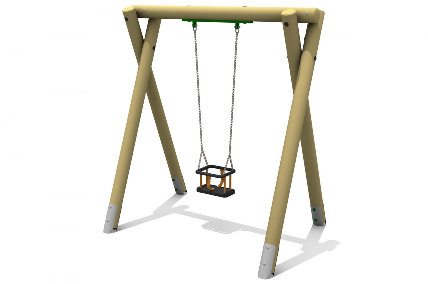 Timber Single Cradle Swing | Kids Playground Designers