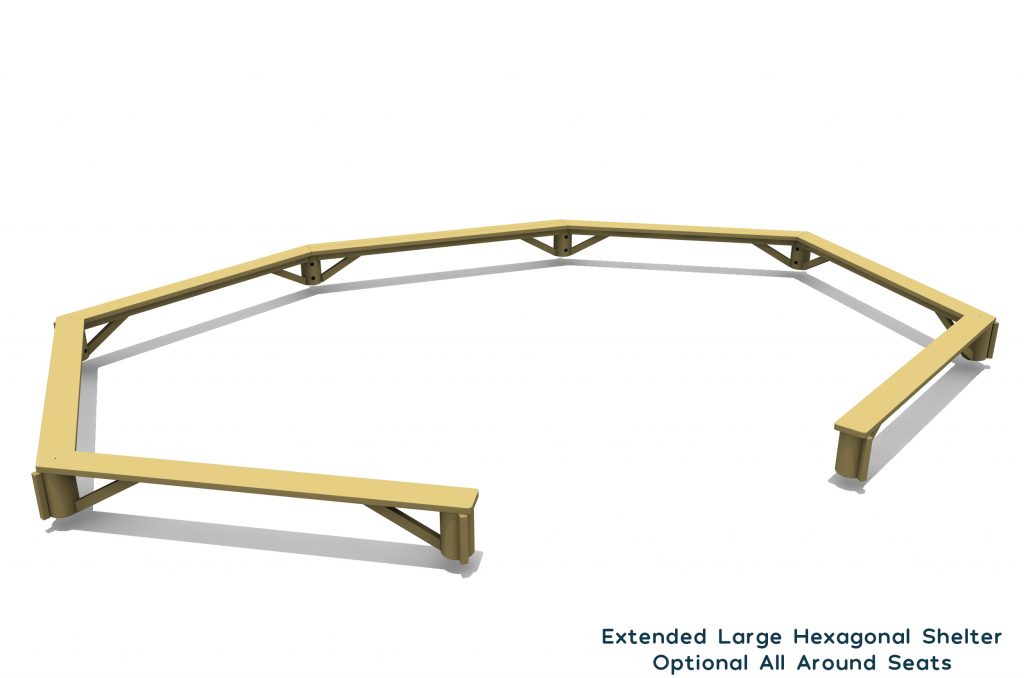 Extended Large Hexagonal Shelter | Playground Shelters