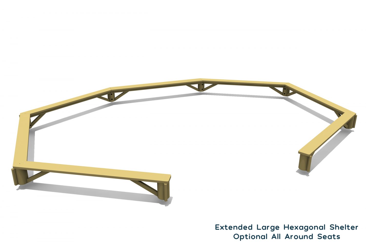 Extended Large Hexagonal Shelter | Playground Shelters
