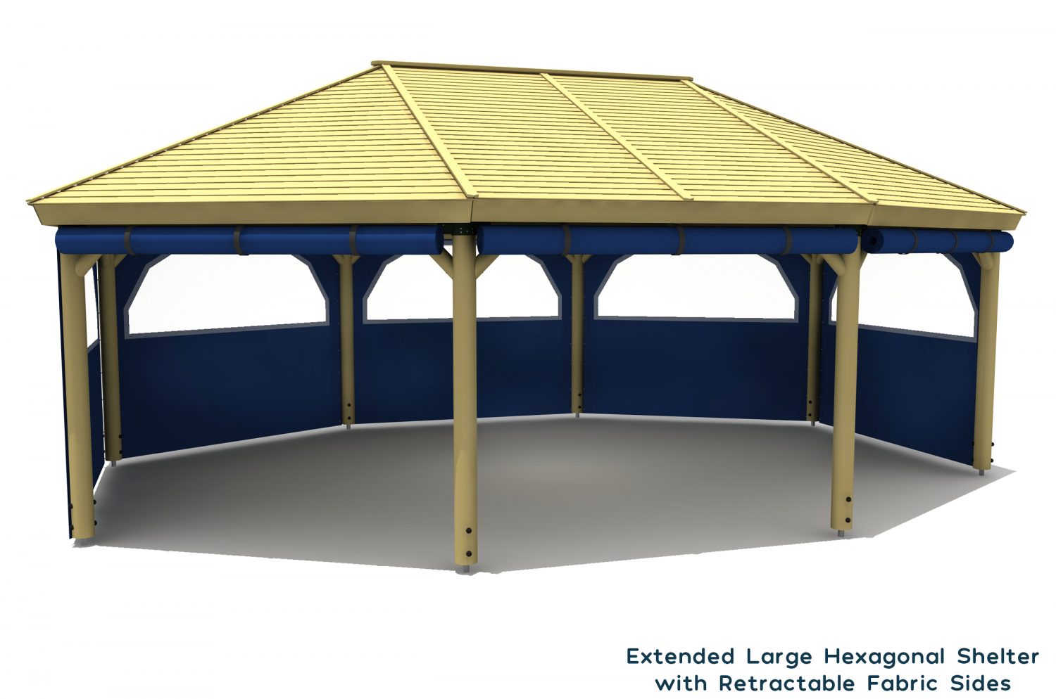Extended Large Hexagonal Shelter | Playground Shelters