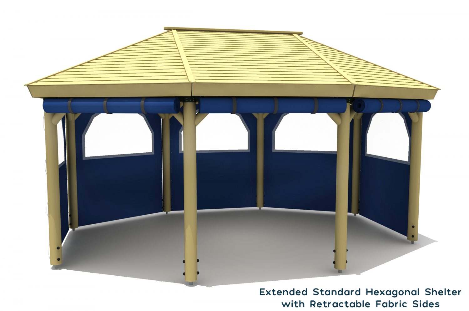 Extended Hexagonal Timber Shelter - Ray Parry Playgrounds