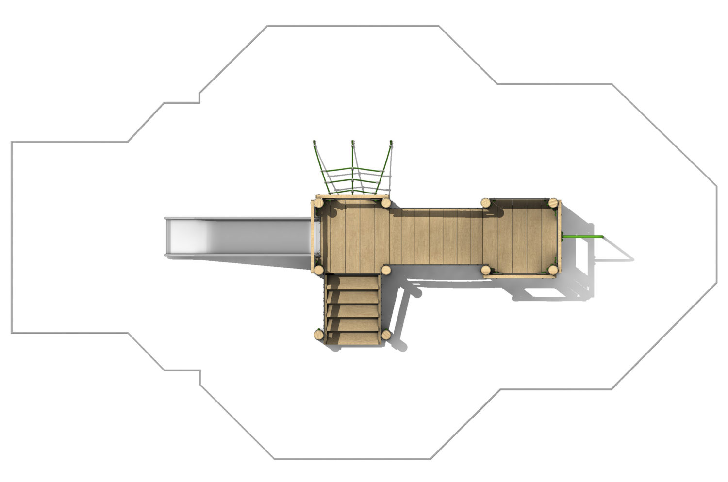 Timber Tower Double Deck 01 | Multiplay - Playground Design