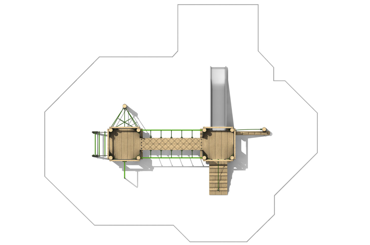 Timber Tower Double Deck 02 | Multiplay - Playground Design