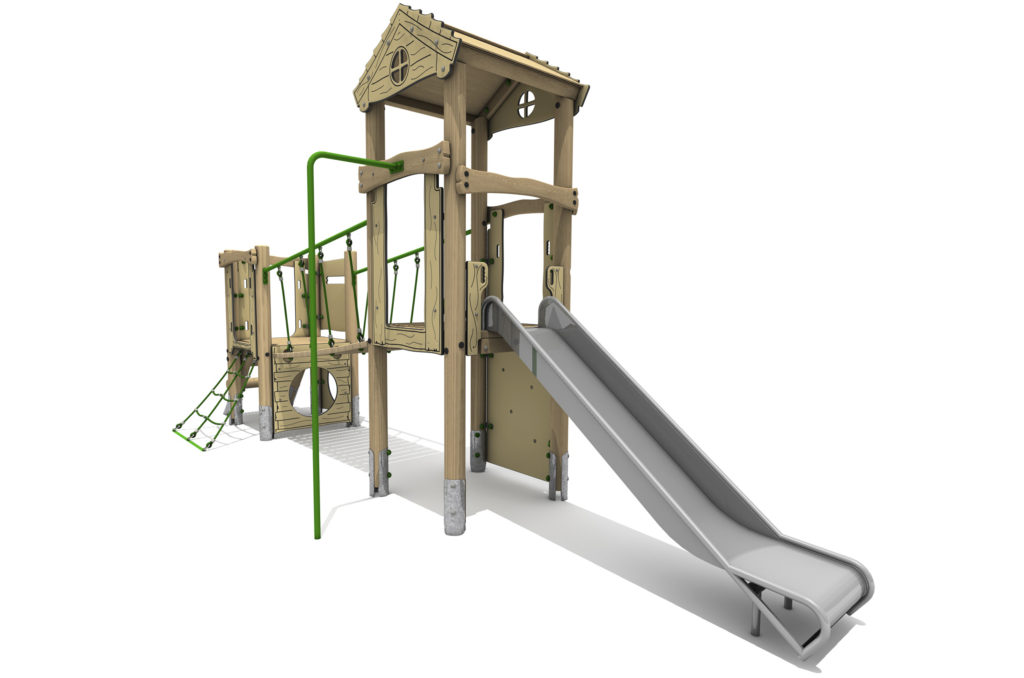 Timber Tower Double Deck 03 | Multiplay - Playground Design
