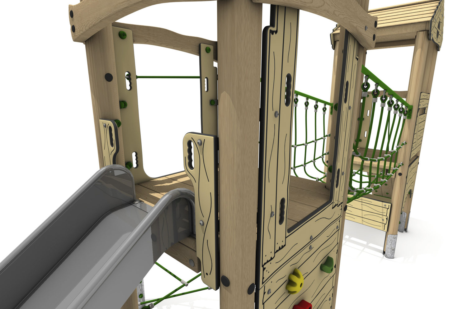Timber Tower Double Deck 04 | Multiplay - Playground Design