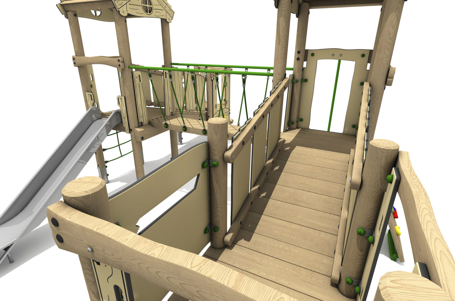 Timber Tower Four Deck 01 | Multiplay - Playground Design