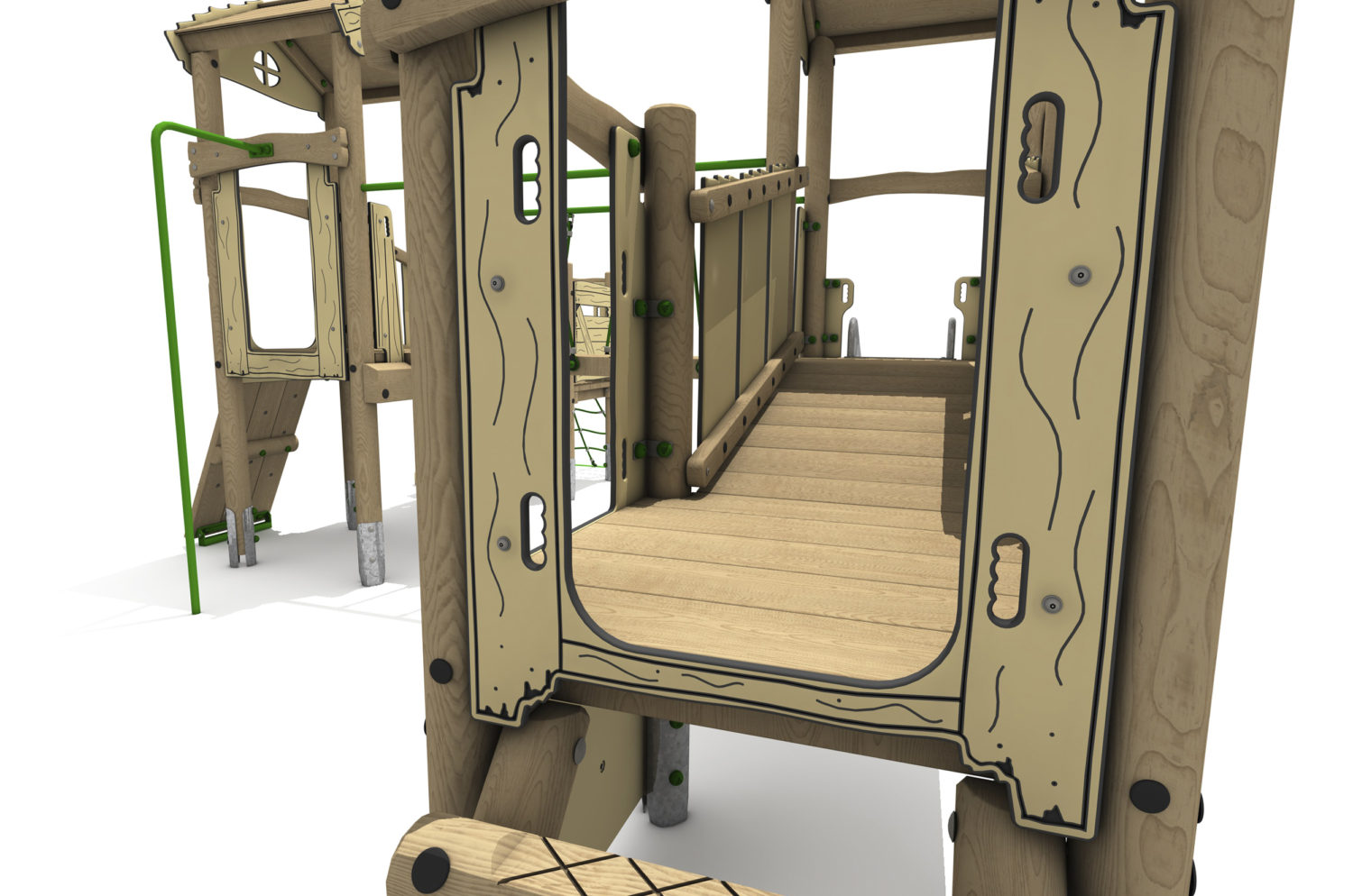 Timber Tower Four Deck 01 | Multiplay - Playground Design