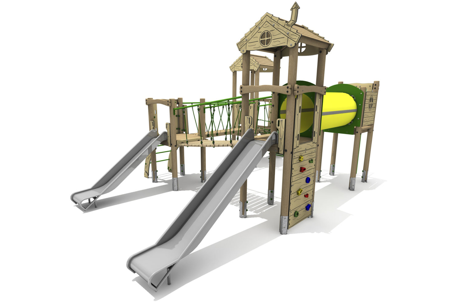 Timber Tower Four Deck 02 | Multiplay - Playground Design