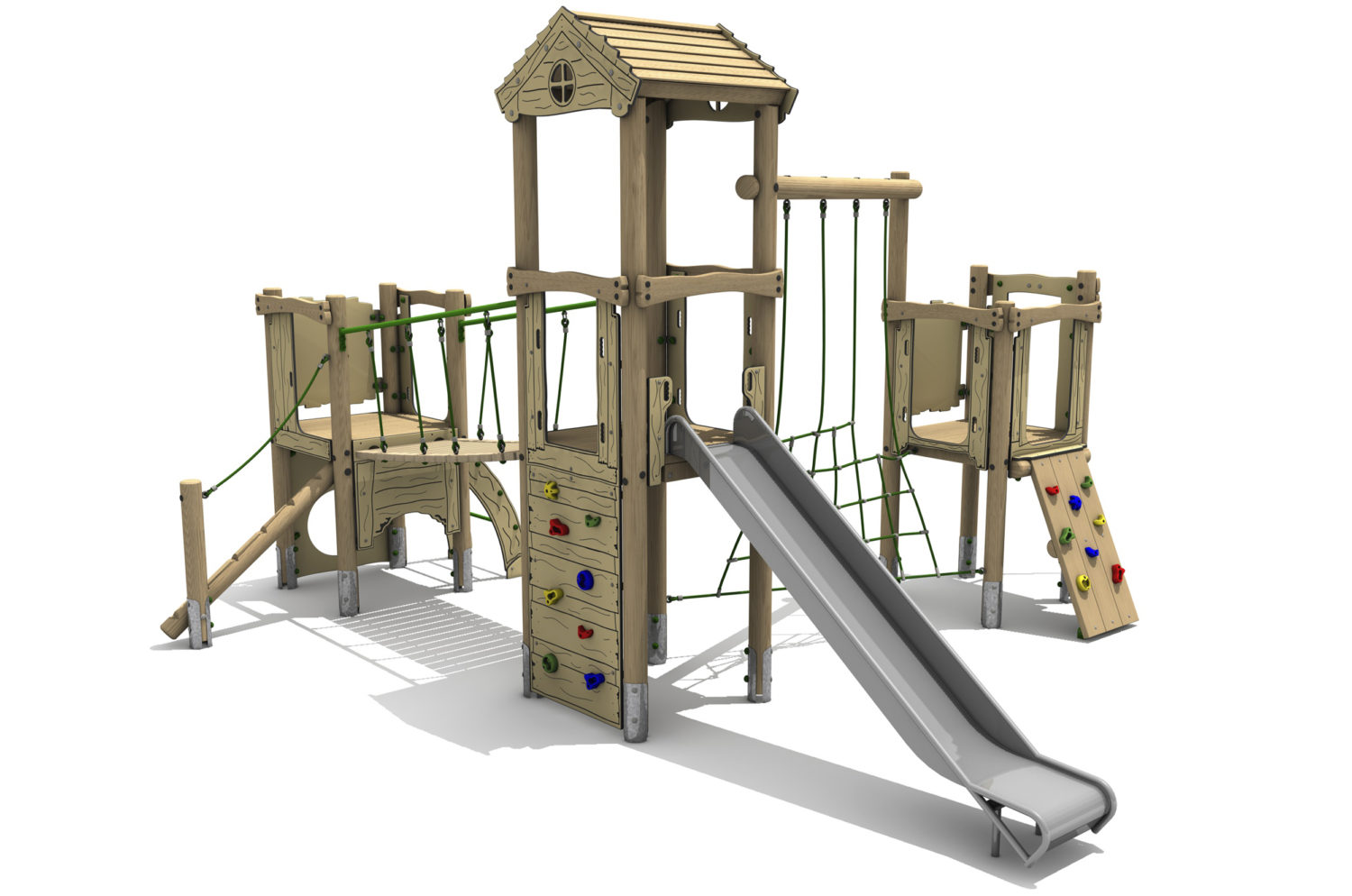 Timber Tower Triple Deck 02 | Multiplay - Playground Design