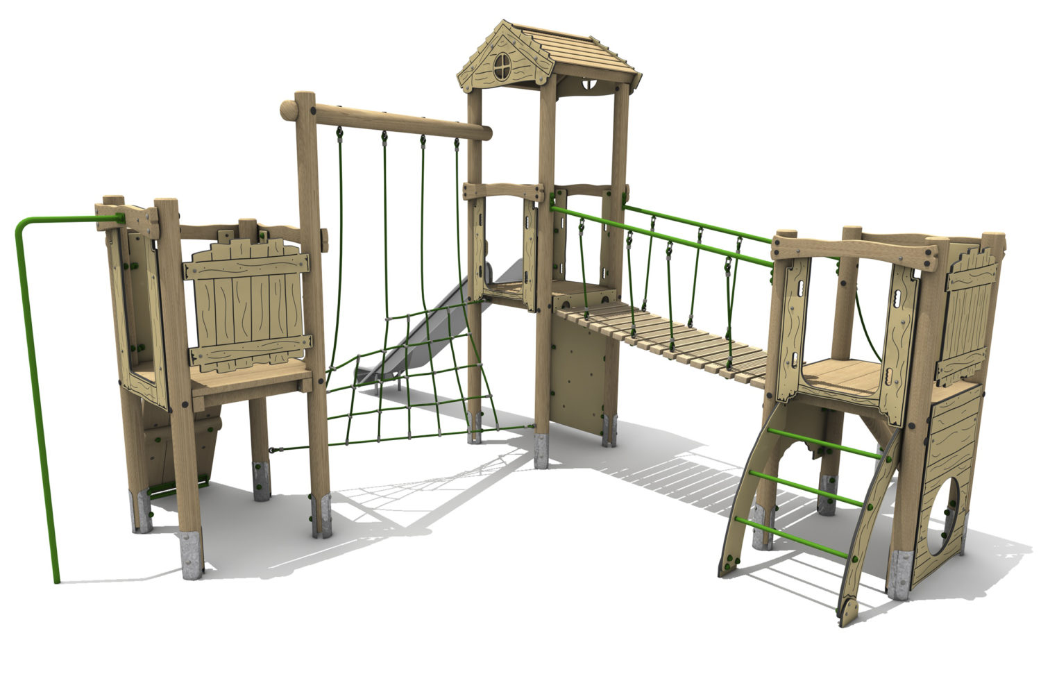 Timber Tower Triple Deck 02 | Multiplay - Playground Design